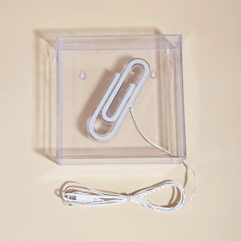 Paper Clip LED Box Neon Sign - Shop Online on roomtery