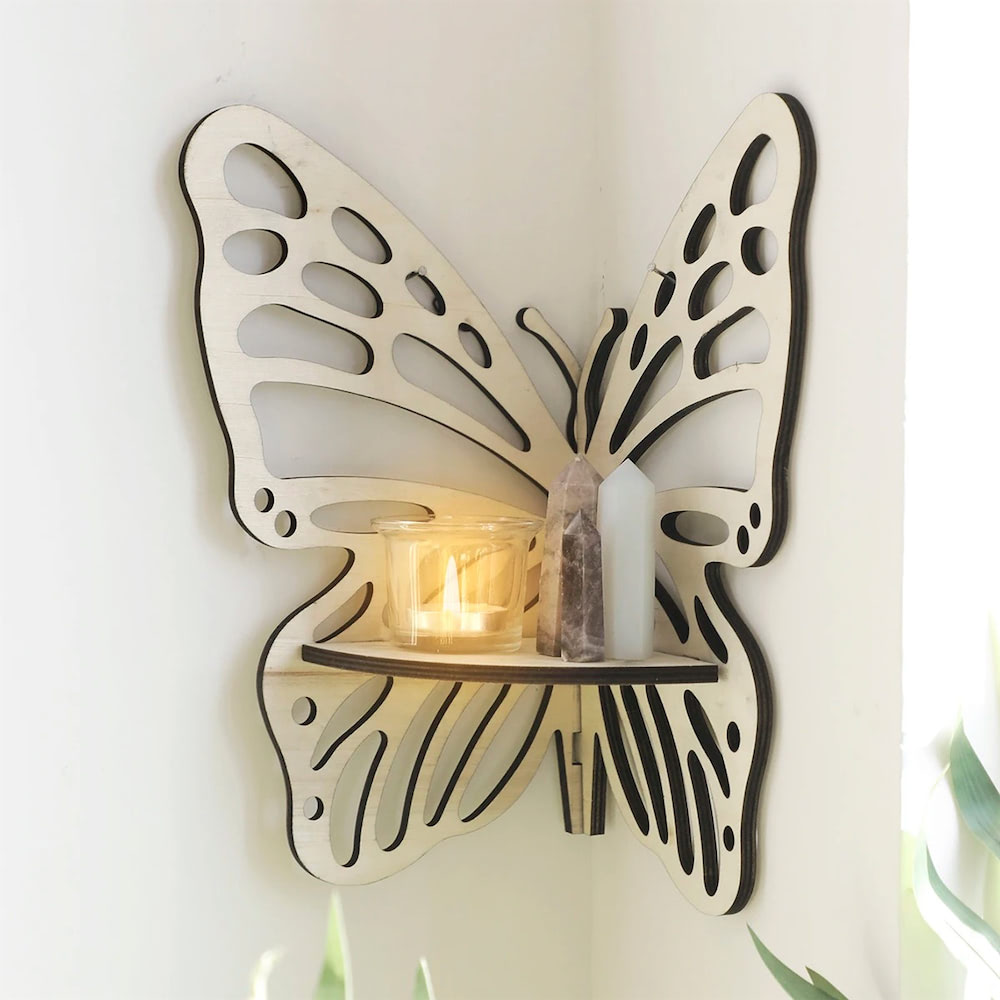 Butterfly Wings Corner Shelf- Shop Online on roomtery