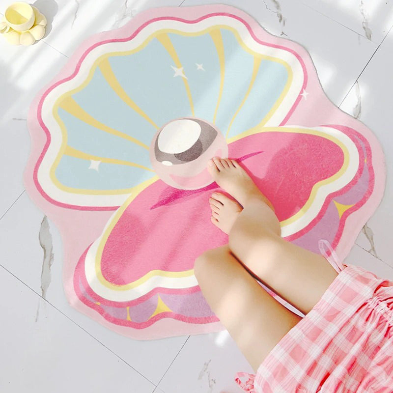 Pink Clamshell Throw Accent Rug - Shop Online on roomtery