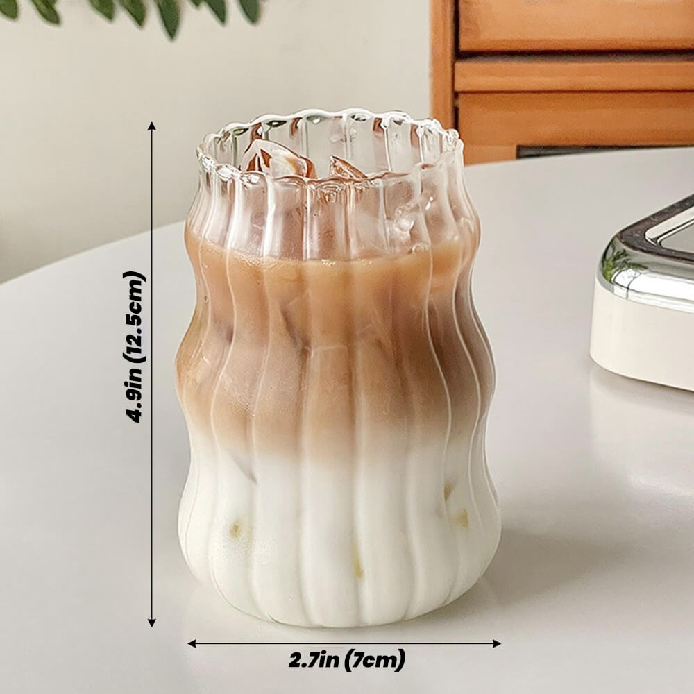 Cold Coffee Retro Glass Cup - Shop Online on roomtery