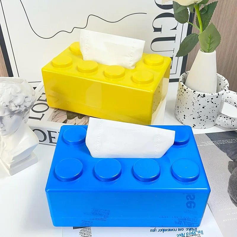 Construction Brick Tissue Holder | Aesthetic Room Desk Decor - roomtery