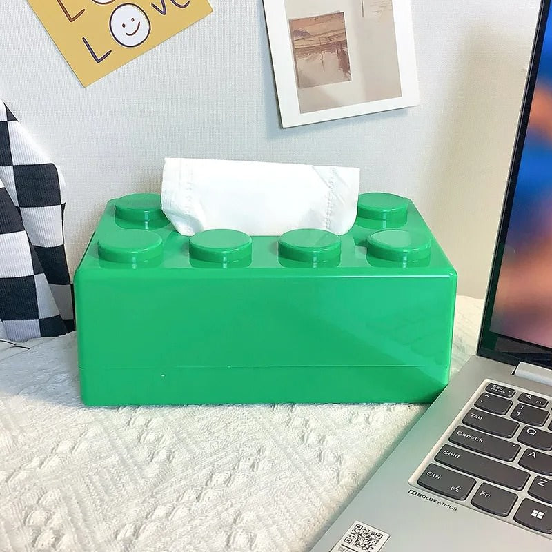 Construction Brick Tissue Holder | Aesthetic Room Desk Decor - roomtery