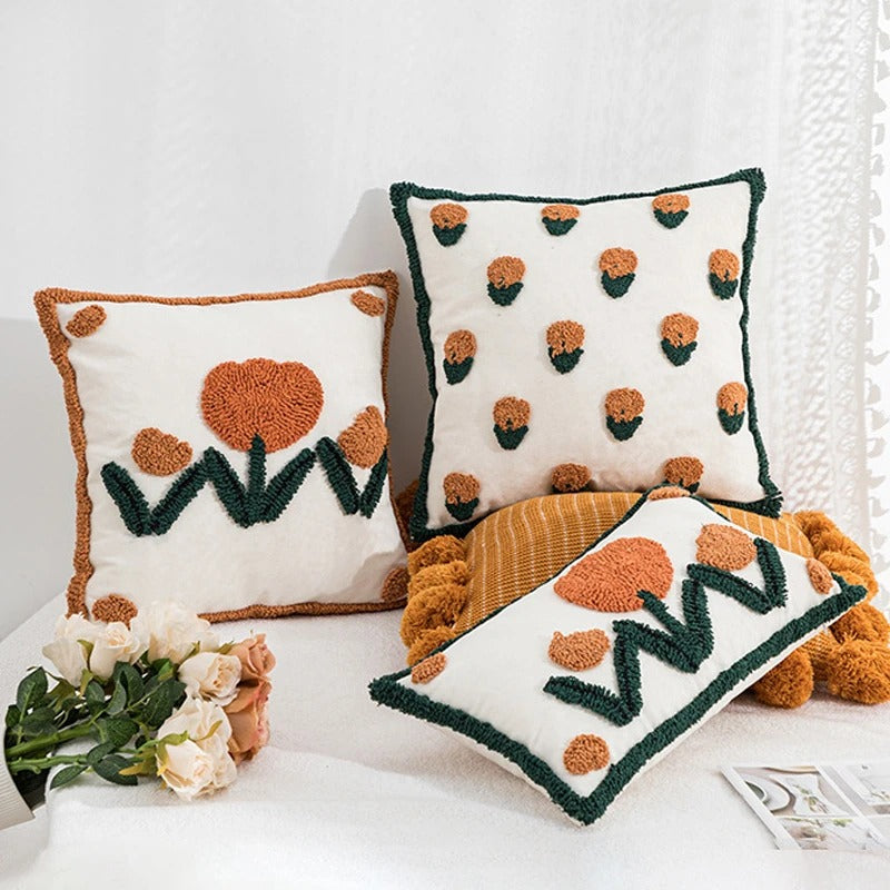 Cute Tulip Tufted Cushion Covers - Shop Online on roomtery