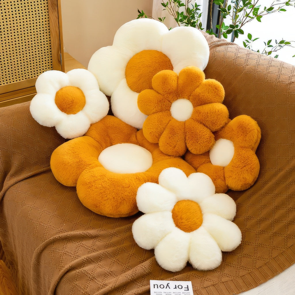 Furry Flower Fall Plush Pillow - Shop Online on roomtery