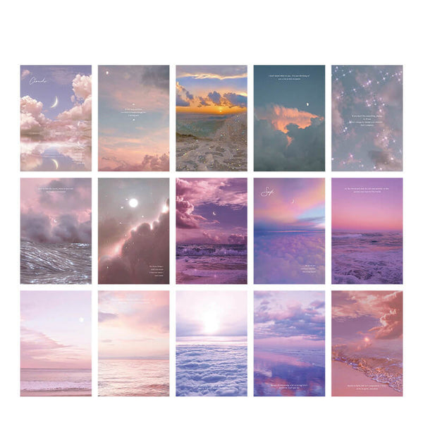 Glitter Clouds Wall Collage Postcards - Shop Online on roomtery