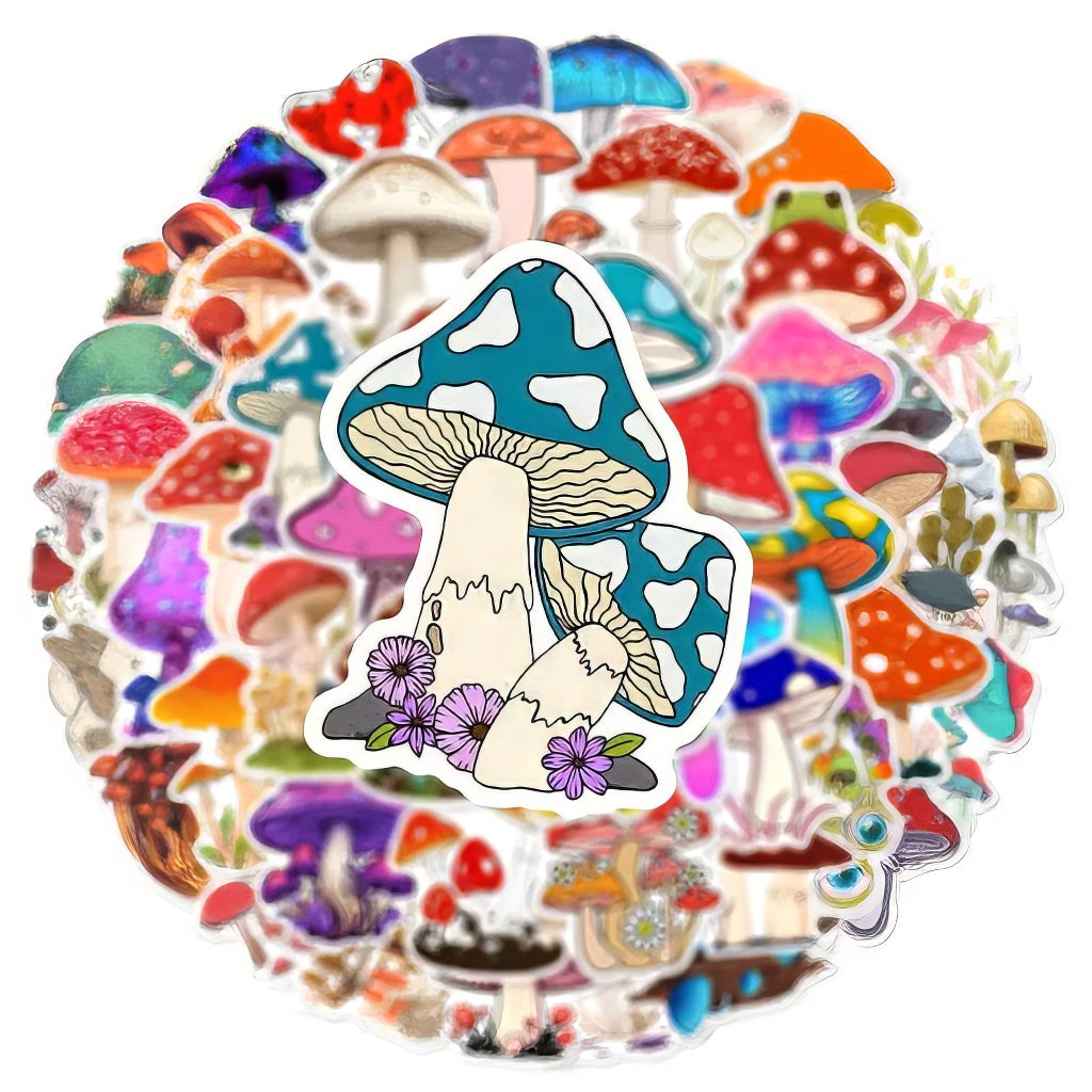 Happy Forest Mushrooms Sticker Pack - Shop Online at roomtery