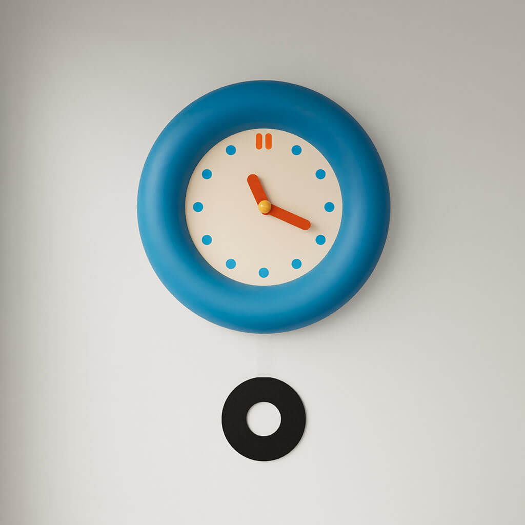 Kidrore Modern Blue Round Clock - Shop Online on roomtery