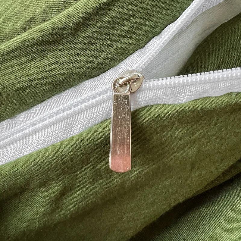 Crumpled Solid Color Sheets Bedding Set - roomtery