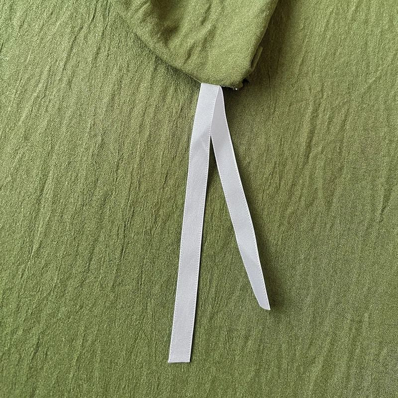 Crumpled Solid Color Sheets Bedding Set - roomtery