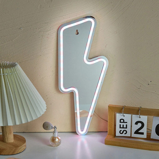 Multicolor Lightning Mirrored Neon Sign - Shop Online on roomtery