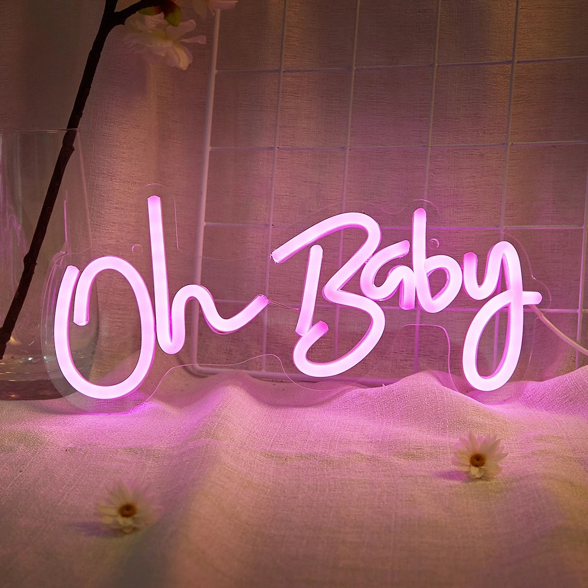 Oh Baby LED Neon Sign | Aesthetic Room Decor - roomtery