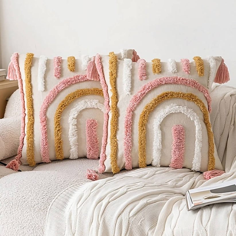 Blush Heart Tufted Throw Pillow Cover - Shop Online on roomtery