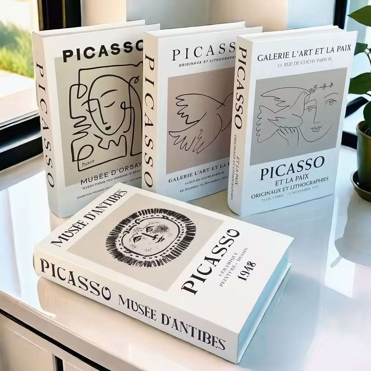 Picasso Art Faux Book Storage Box Set – Minimalist Decorative Organizer ...