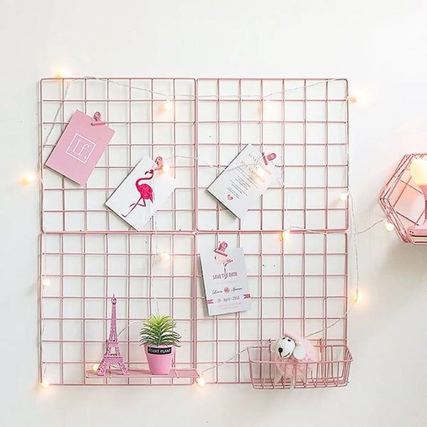 Pink Wall Grid Organizer - roomtery