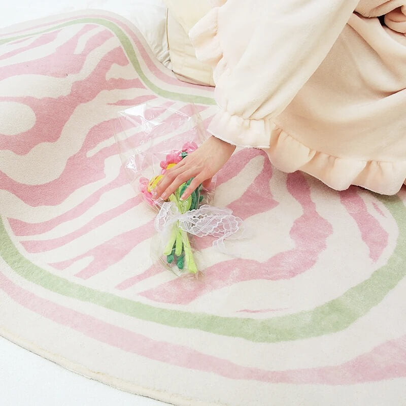 Pink Zebra Print Accent Rug- Shop Online on roomtery