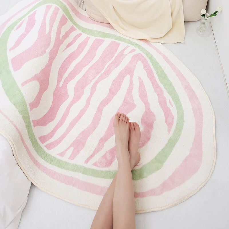 Pink Zebra Print Accent Rug- Shop Online on roomtery