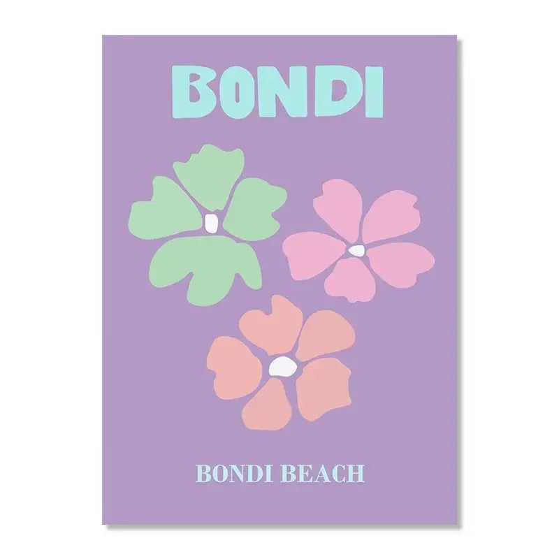 Preppy Cities Pastel Canvas Posters - Shop Online on roomtery