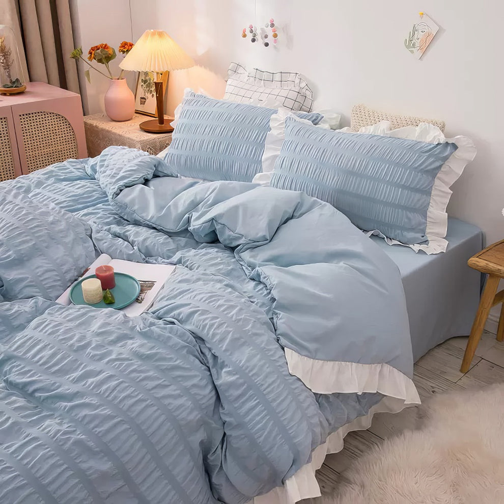 Ribbed Softie Bedding Set | Soft Girl Aesthetic Bedding - roomtery