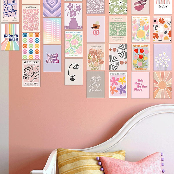 Pastel Art Aesthetic Wall Collage Cards - Shop Online on roomtery