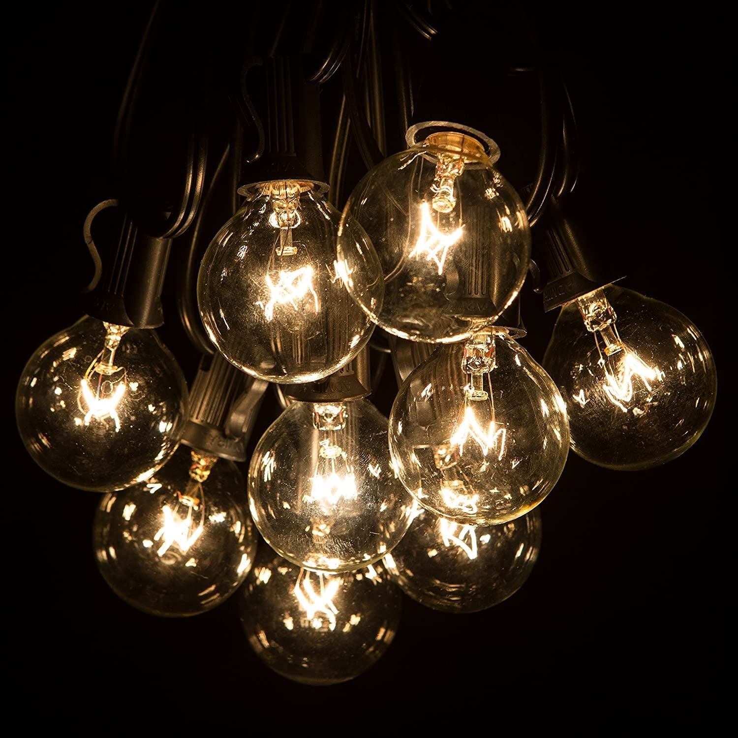 Black Wire Bulb String Lights - Shop Online on roomtery