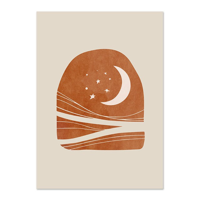 Boho Sun & Moon Canvas Posters - Shop Online on roomtery