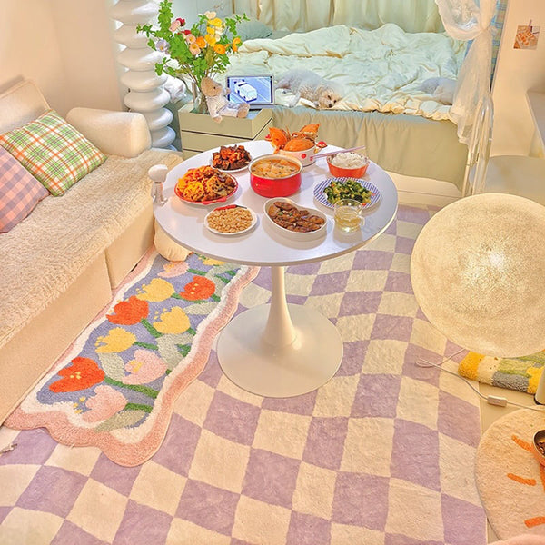 Pastel Curvy Checker Carpet - Shop Online on roomtery