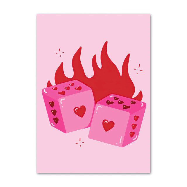 Hot Pink Girly Canvas Posters - Shop Online on roomtery