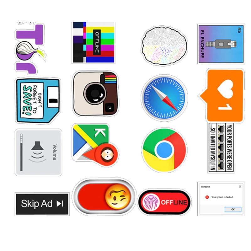 00's Internet Sticker Pack - Shop Online on roomtery