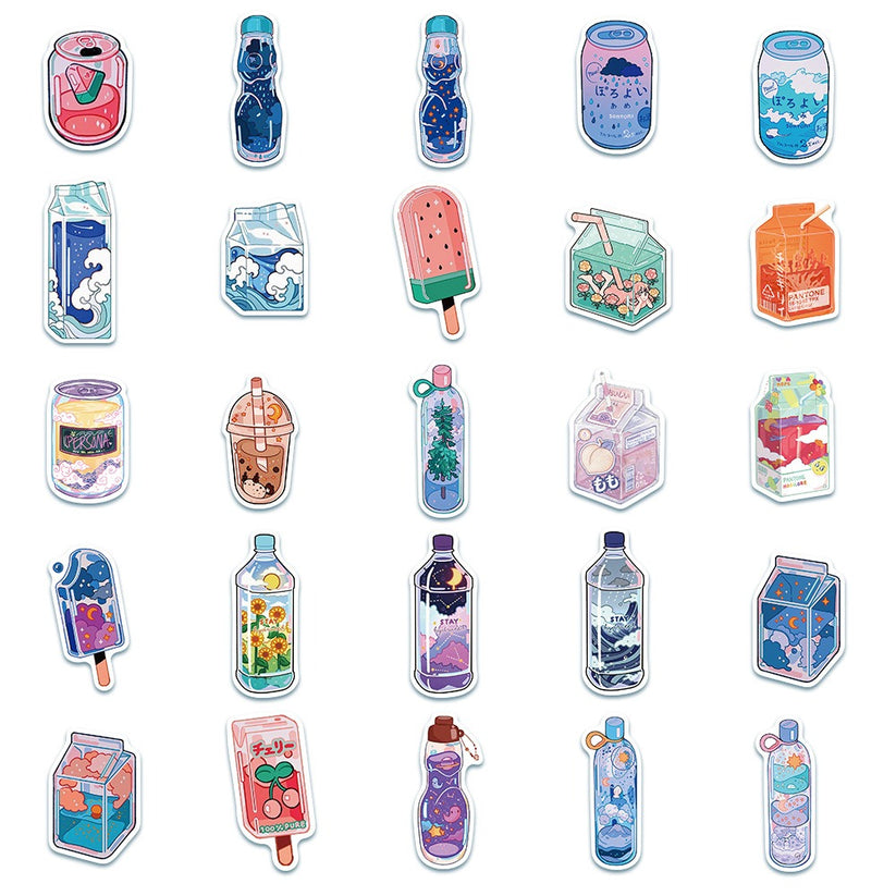 Kawaii Beverages Sticker Pack - Shop Online on roomtery