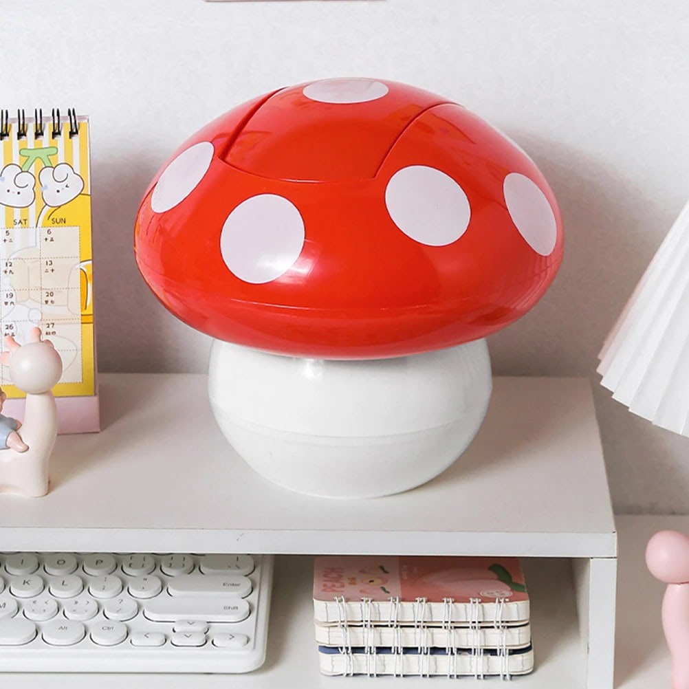 Kawaii Mushroom Desk Trash Can - Shop Online on roomtery