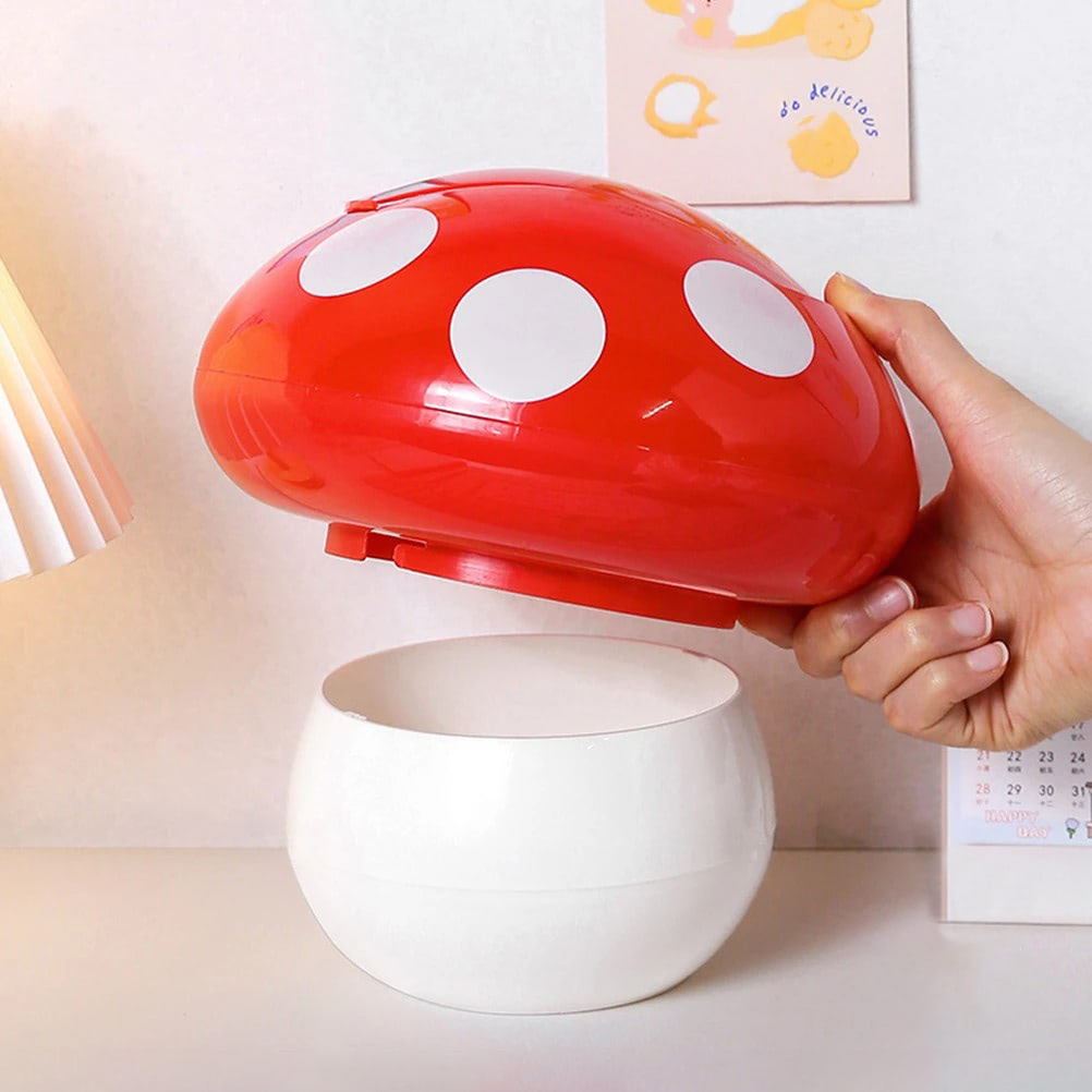 Kawaii Mushroom Desk Trash Can - Shop Online on roomtery