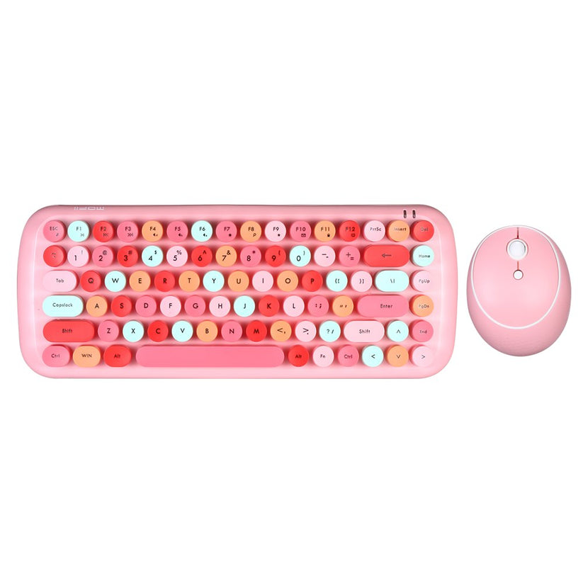Kawaii Retro Keyboard + Mouse Set | Kawaii Aesthetic Room Desk Decor