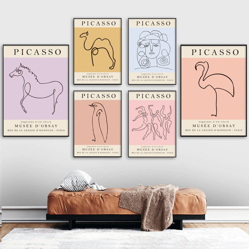 Colored Picasso Outlines Canvas Posters - Shop Online on roomtery