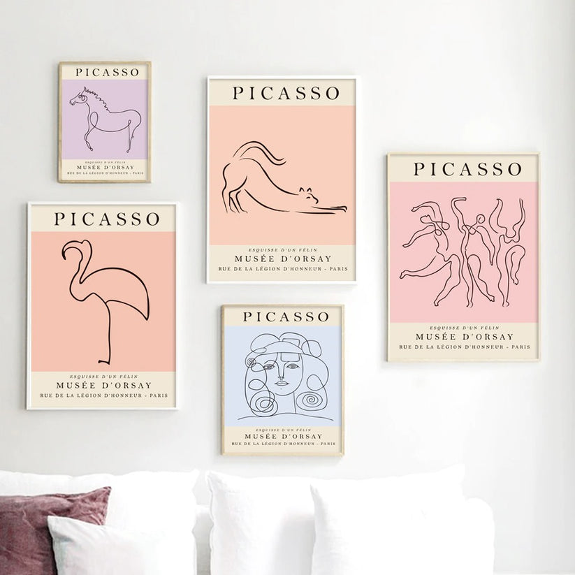 Colored Picasso Outlines Canvas Posters - Shop Online on roomtery