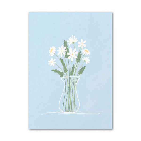 Pale Blue Flower Market Canvas Posters - Shop Online on roomtery