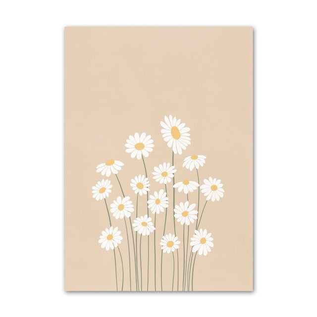 Pastel Brown Flowers Canvas Posters - Shop Online on roomtery