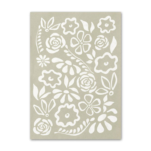 Sage Green Flowers Canvas Posters - Shop Online on roomtery