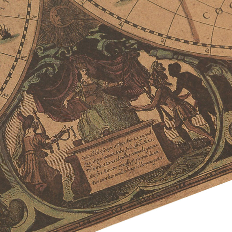 Vintage World Map Kraft Paper Poster - Shop Online on roomtery