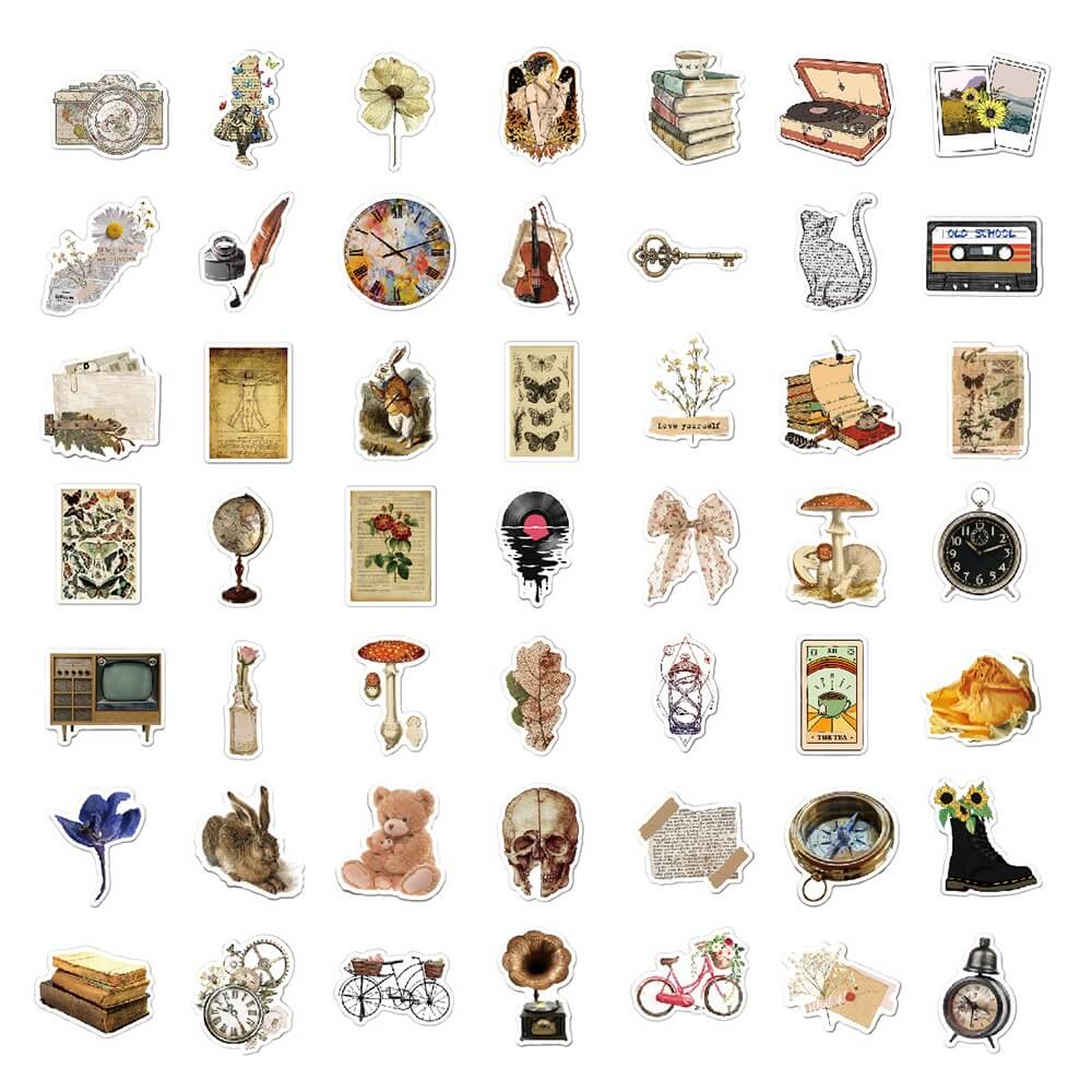 Cottagecore Aesthetic Vintage Sticker Pack - Shop Online on roomtery